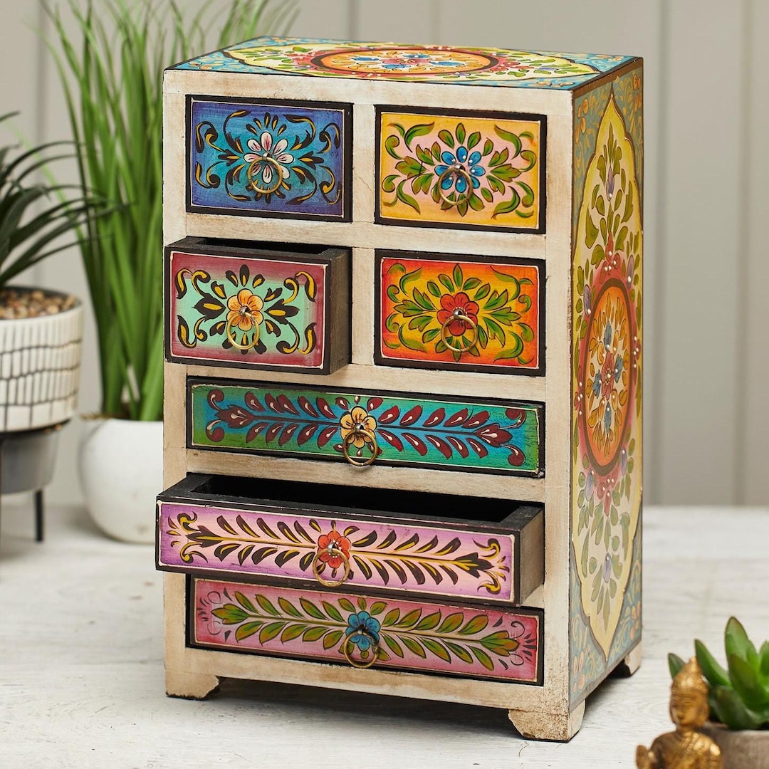 Hand Painted Drawer Chest - Etsy