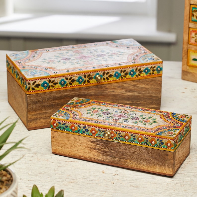 Zaha Hand Painted Trinket Box - Etsy