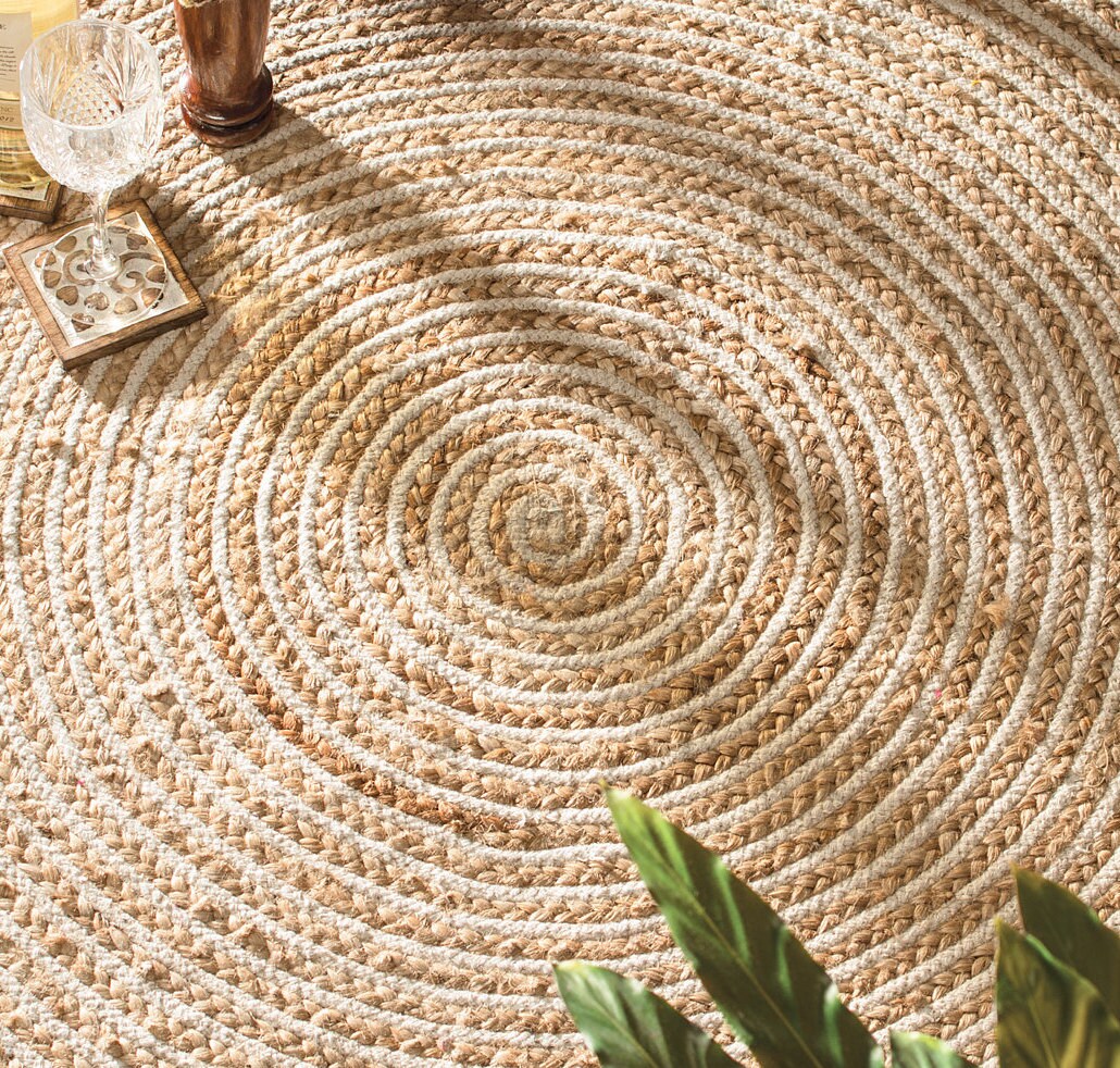 Eco-friendly Natural Braided Round Jute Rug - 90cm, 120cm, 150cm - Etsy UK