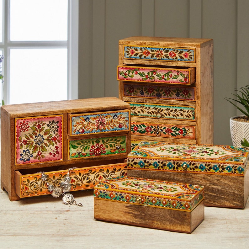 Zaha Hand Painted Trinket Box - Etsy