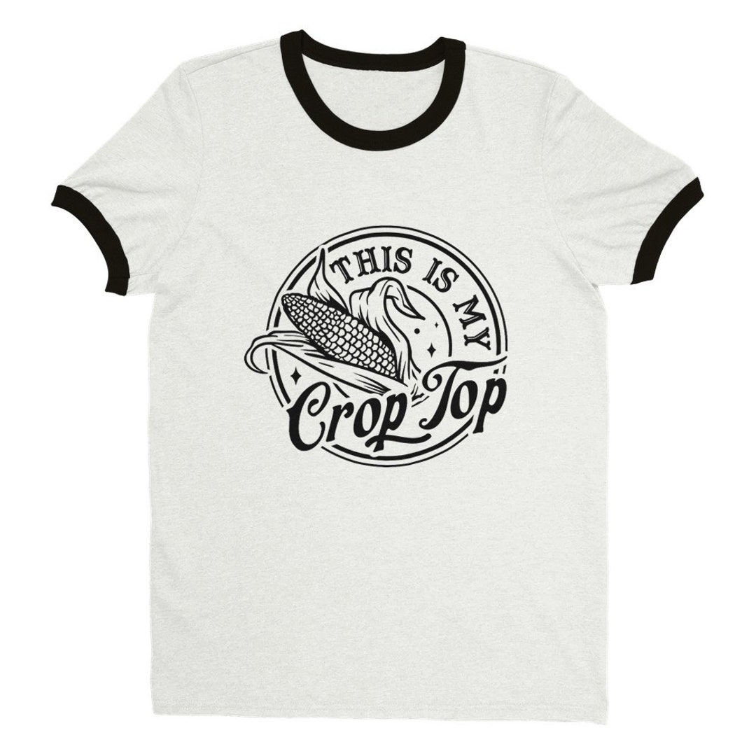 This is My Crop Top Corn Humor Funny Gift Cute Nebraska Unisex Ringer T ...