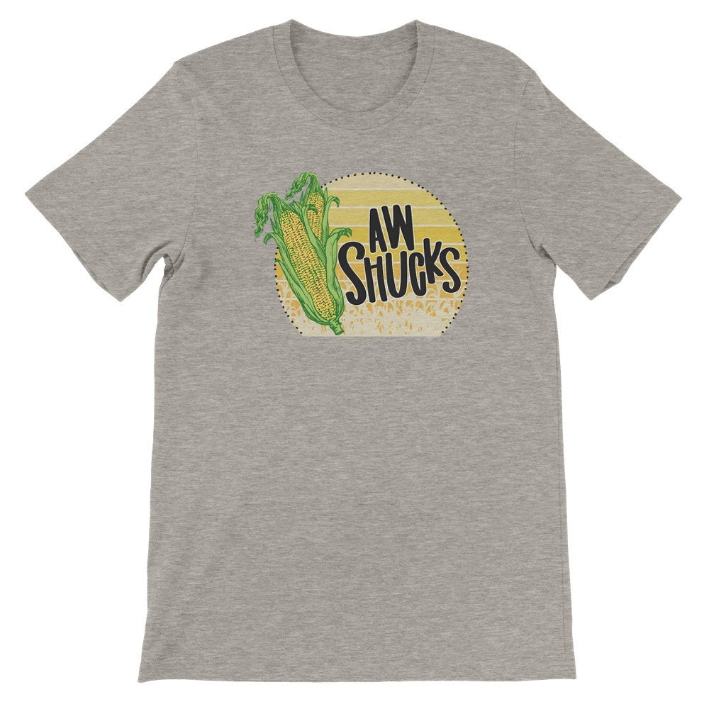 Aw Shucks Corn Humor Funny Nebraska Graphic Tee Short Sleeve Gift ...