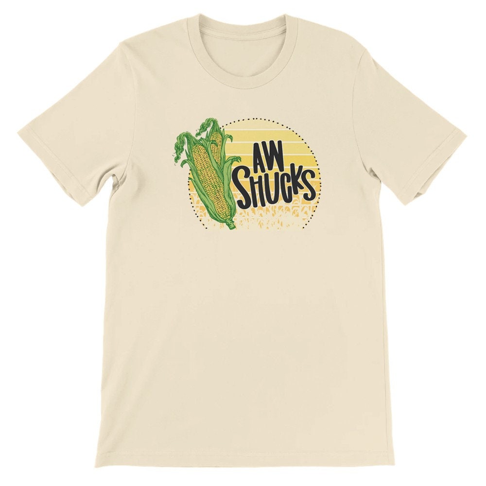 Aw Shucks Corn Humor Funny Nebraska Graphic Tee Short Sleeve Gift ...
