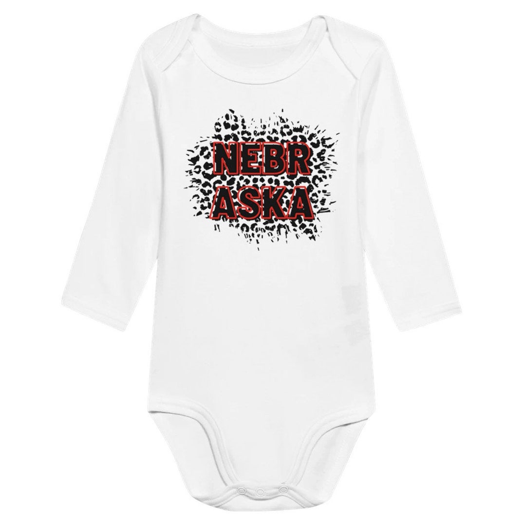 Nebraska Animal Print Black and Red Game Day Cute Pretty Classic Baby Long Sleeve Bodysuit - Etsy