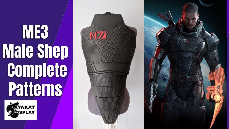 Mass Effect 3 Male Commander Shepard Armor Patterns - Etsy
