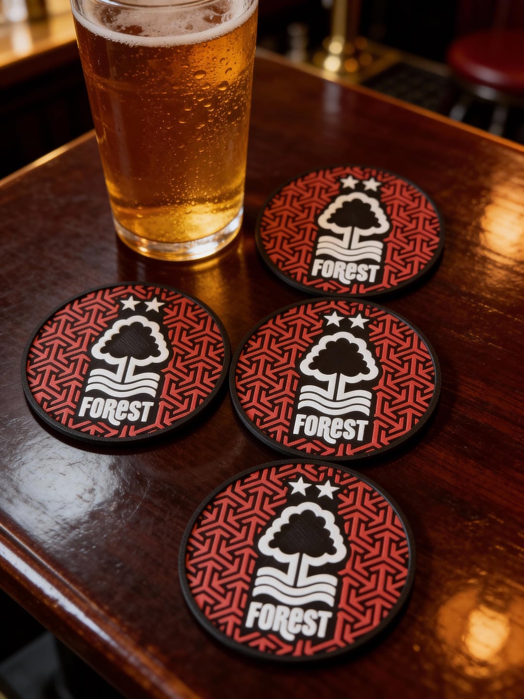 Nottingham Forest Coasters - 3D Printed Fan Gift (4-pack) - Bar ...