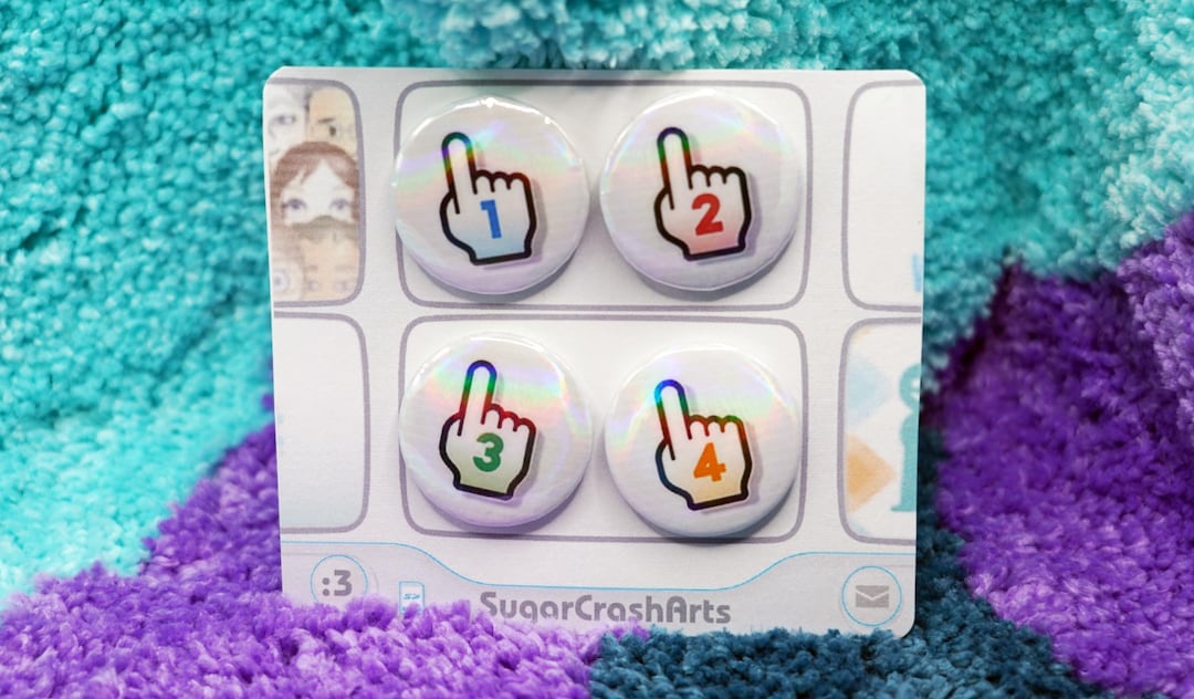 Wii Hand Pins | 1.25 In. Pinback Button, Holographic, Video Game ...