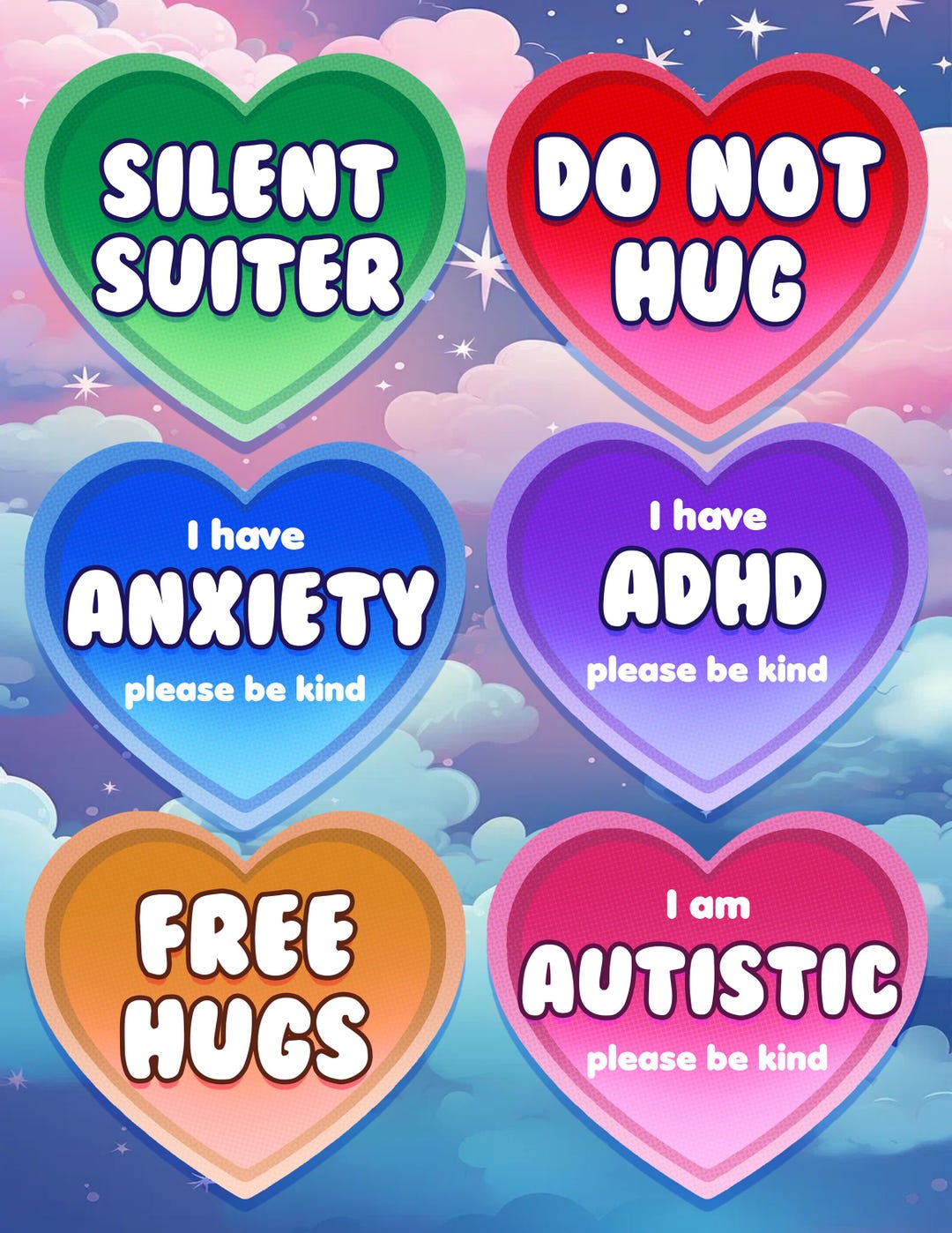 Heart Badge - Social/mental/disability/info/identity, Custom Badge and ...