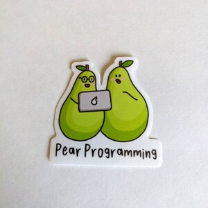 Pear Programming | Waterproof Glossy Tech Pun Stickers | Hydroflask ...