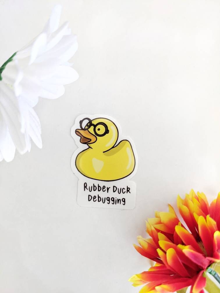 Rubber Duck Debugging Sticker | Waterproof Glossy Vinyl Decal - Etsy