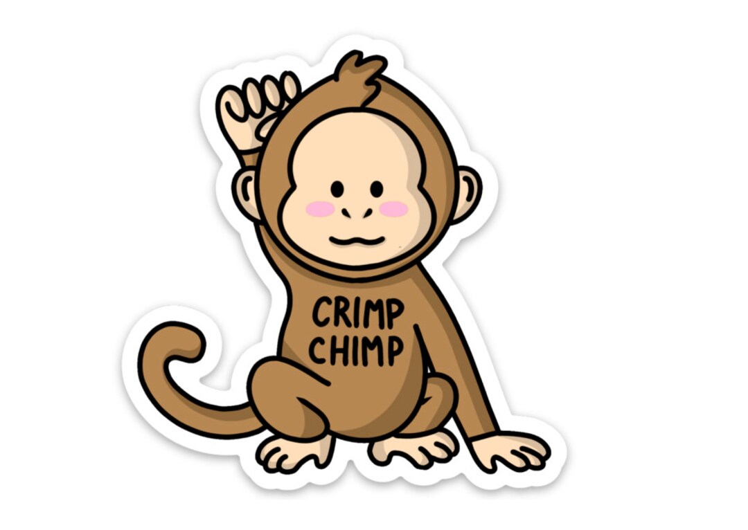Crimp Chimp Sticker | Climbing Animal, Waterproof Matte Decal - Etsy
