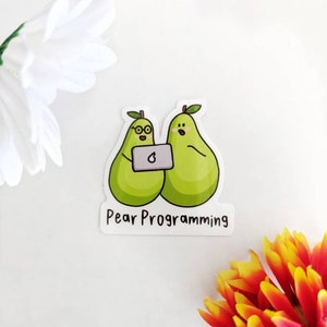 Pear Programming | Waterproof Glossy Tech Pun Stickers | Hydroflask ...