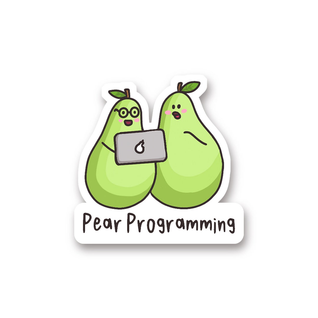 Pear Programming | Waterproof Glossy Tech Pun Stickers | Hydroflask ...