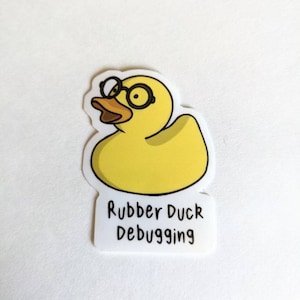 Rubber Duck Debugging | Waterproof Glossy Tech Pun Stickers | Hydroflask Laptop Vinyl Decal ...