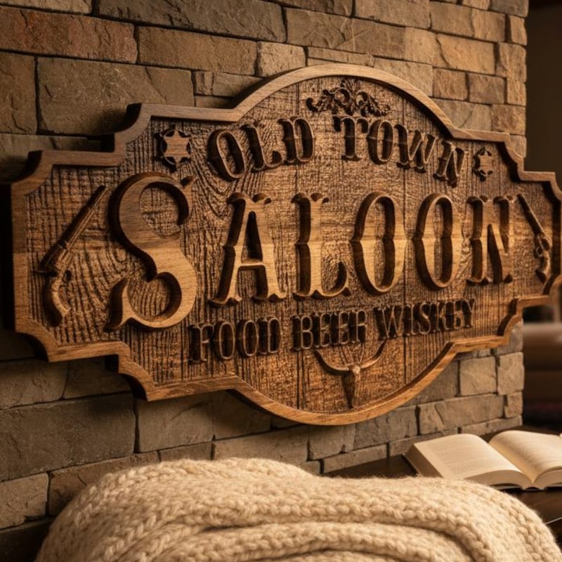 Wood Saloon Sign - Etsy