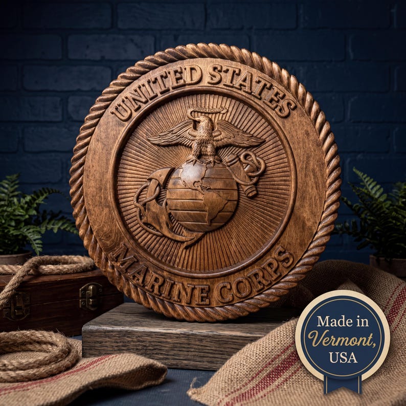 14" USMC 250th Anniversary EGA Wood Plaque — Marine Corps Retirement ...