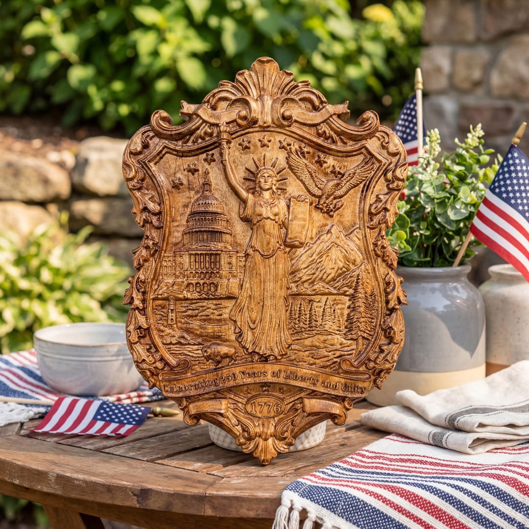24" Statue of Liberty 250th Anniversary Plaque — 1776 Patriotic Wall ...