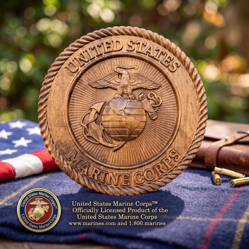 14" USMC 250th Anniversary EGA Wood Plaque — Marine Corps Retirement ...