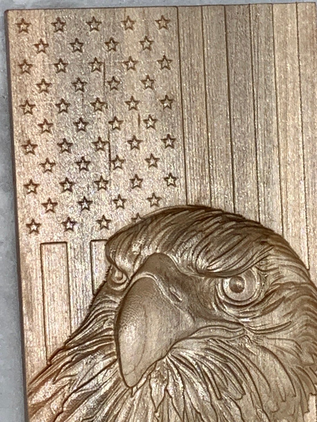 Hand Carved Maple American Eagle and Flag Art: Patriotic Decor - Etsy