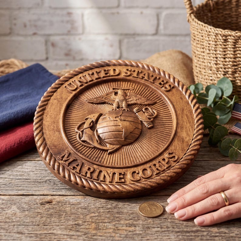 14" USMC 250th Anniversary EGA Wood Plaque — Marine Corps Retirement ...