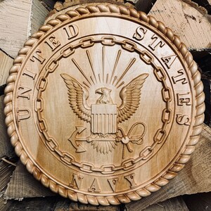 Custom Navy Gifts, Carved United States Navy Seal (logo) Wall Art, US ...