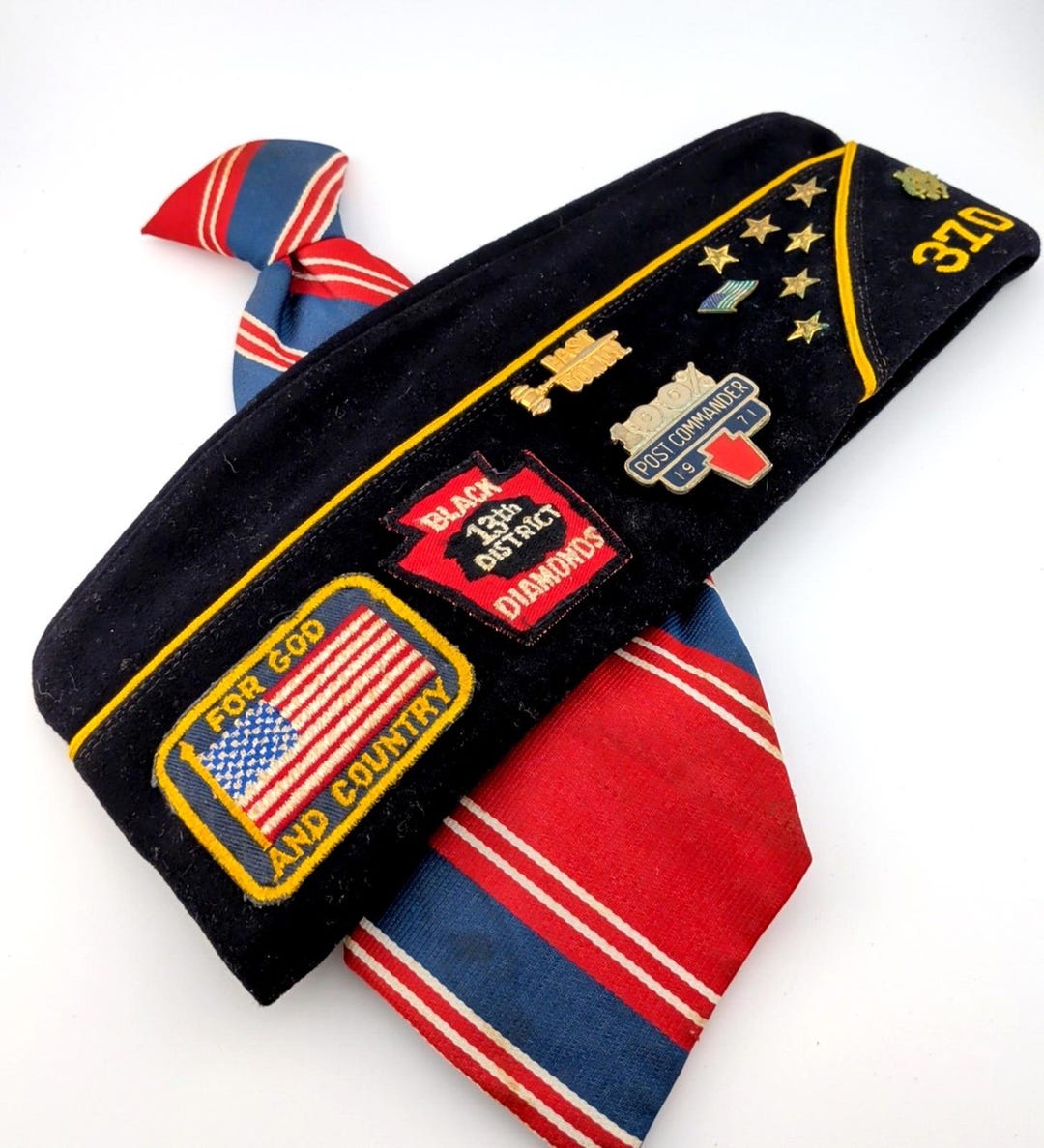 Vtg 70's SHENANDOAH, PA American Legion Cap Hat W/post Commander Pins ...