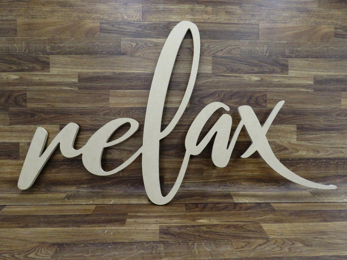 Relax Word Art Decor | Etsy