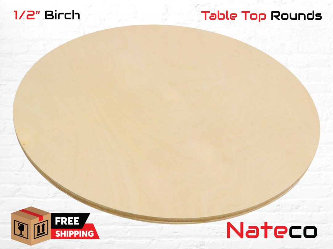 1/2" Birch Table Top Unfinished Wooden Rounds Various Sizes 18" 20" 22 ...