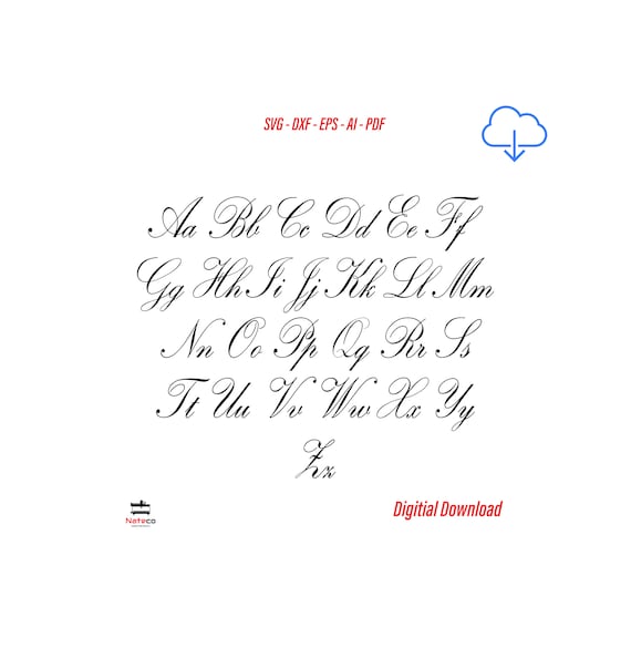 Fancy Monogram Alphabet Letters Cut Files Vector SVG Digital | Etsy
