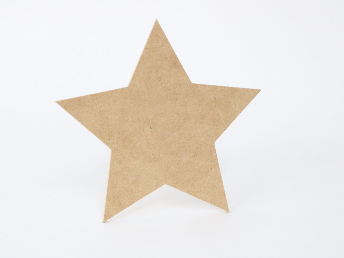 Star Shape 5 Point MDF Large Small Unfinished Wood DIY Sign Pick Size 4 ...
