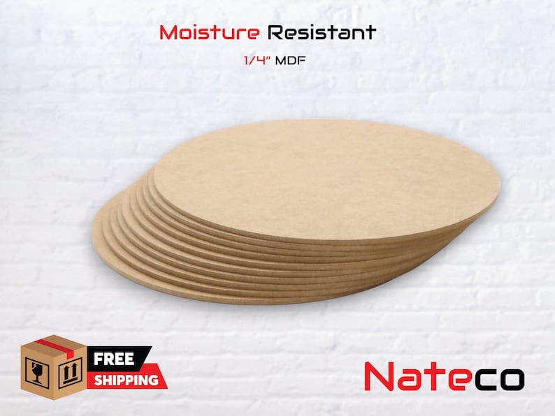 Moisture Resistant 12" 14" 16" 18" 20" 22" 24" MDF 1/4" Unfinished ...
