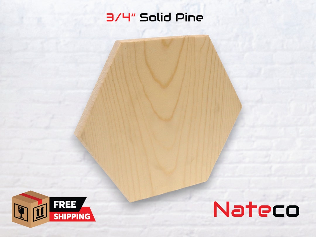 Solid Pine Wood Hexagon Shape - Various Sizes - Etsy