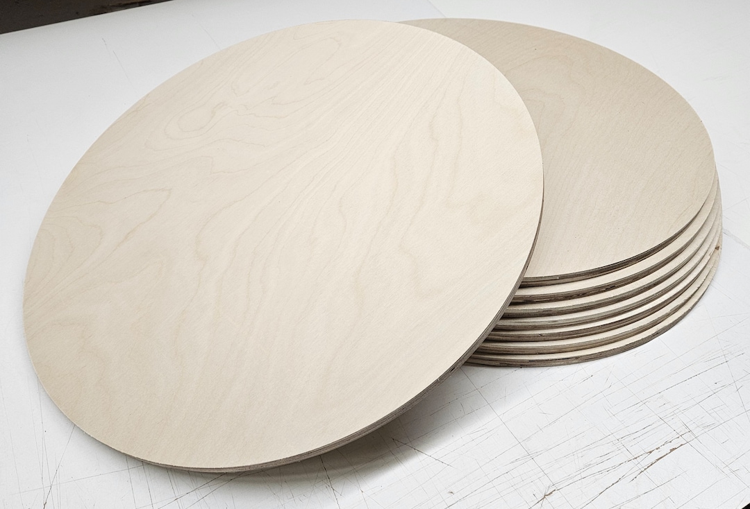 Sale Pack of 8 Rounds 19.25 Unfinished Unsanded Miscut Circles 1/2 ...