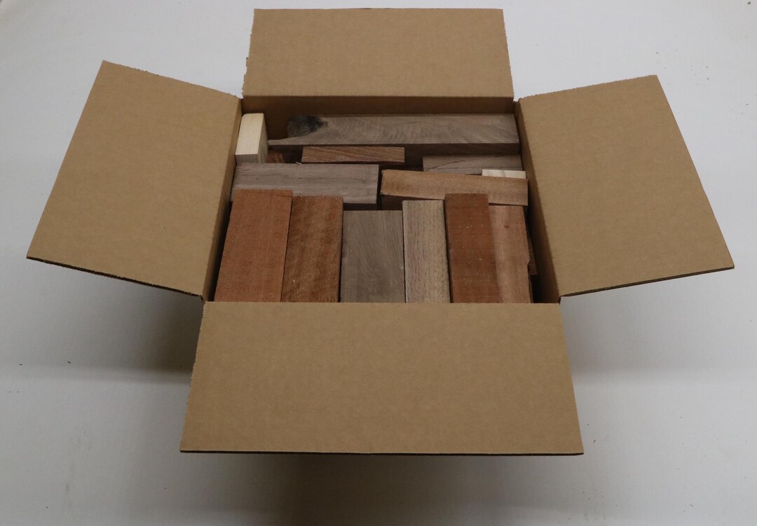 Box of Walnut Sapele Maple Wood Scraps Imperfect Woodworking Hardwood ...