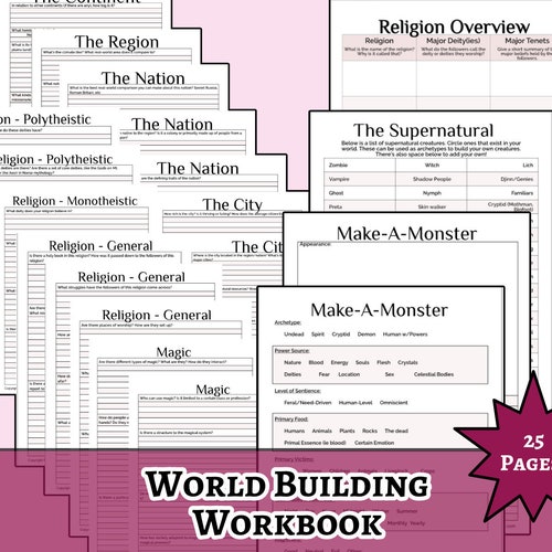 Fiction Writers World Building Template for Science Fiction | Etsy