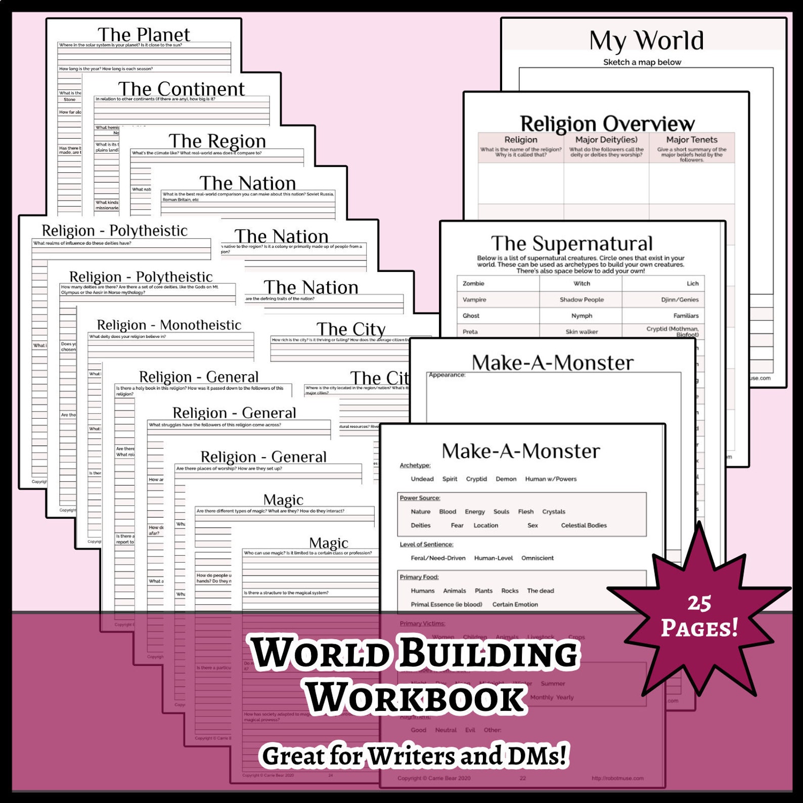 World Building Workbook - Etsy
