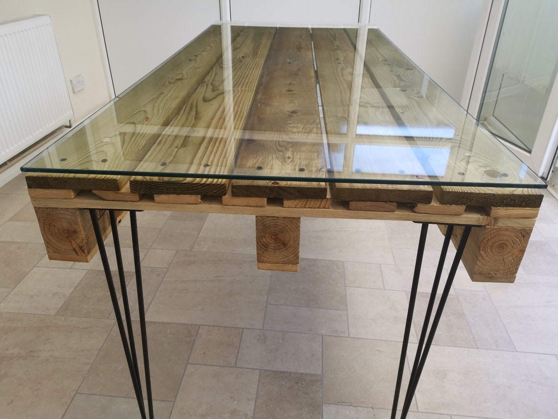 Smooth, Glass Top Wooden Dining Room Table - Etsy