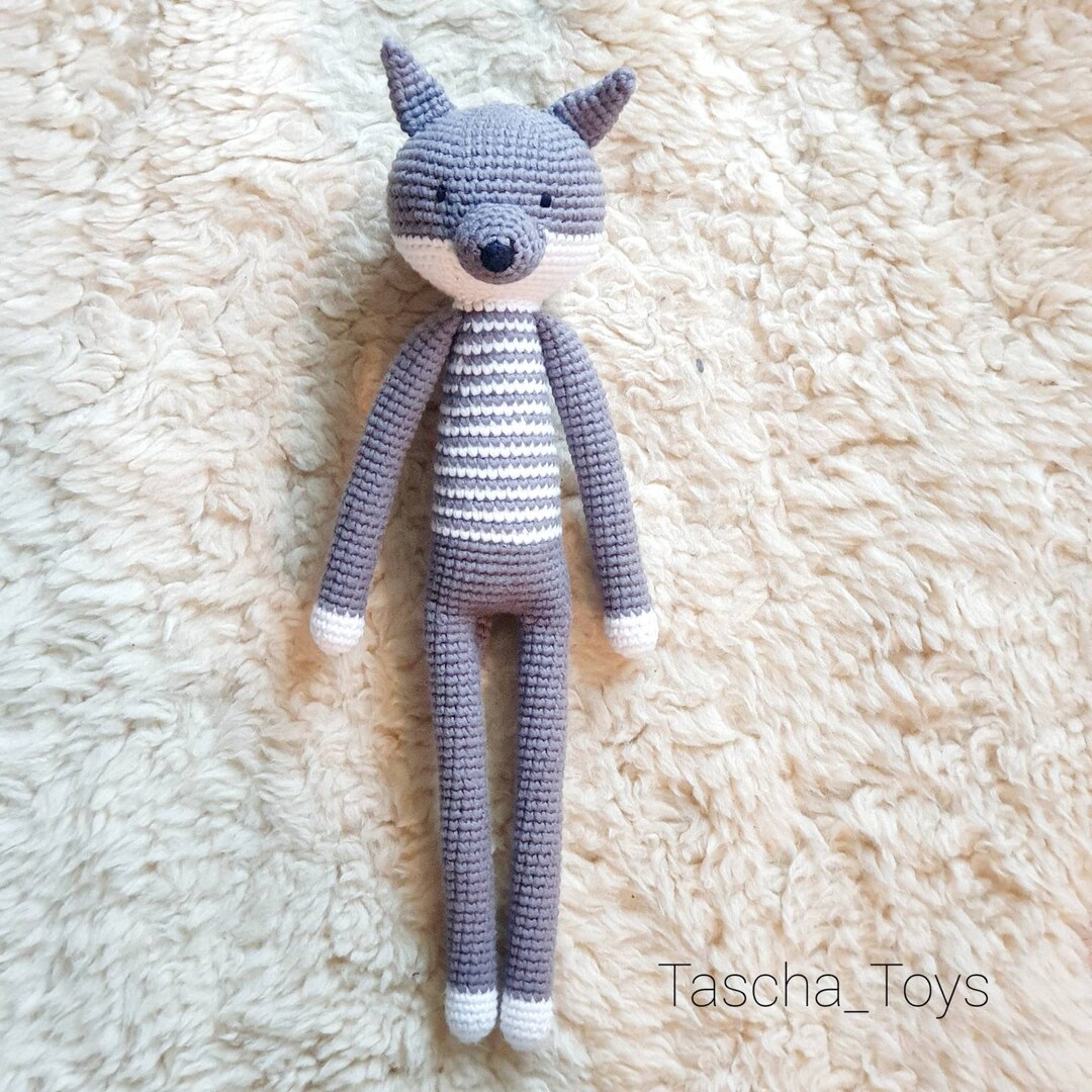 Crocheted Wolf, Cuddly Toy Wolf, Crocheted Wolf, Doll Wolf in Grey ...