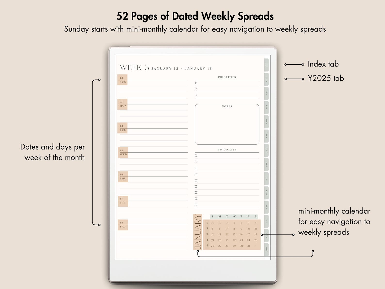 2025 Minimalist Planner for Supernote Manta A5 X2 (PDF Download) - Etsy