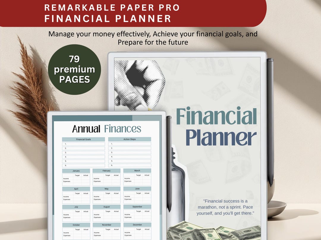 Financial Planner for Remarkable Paper Pro (79 Pages) (digital Download ...