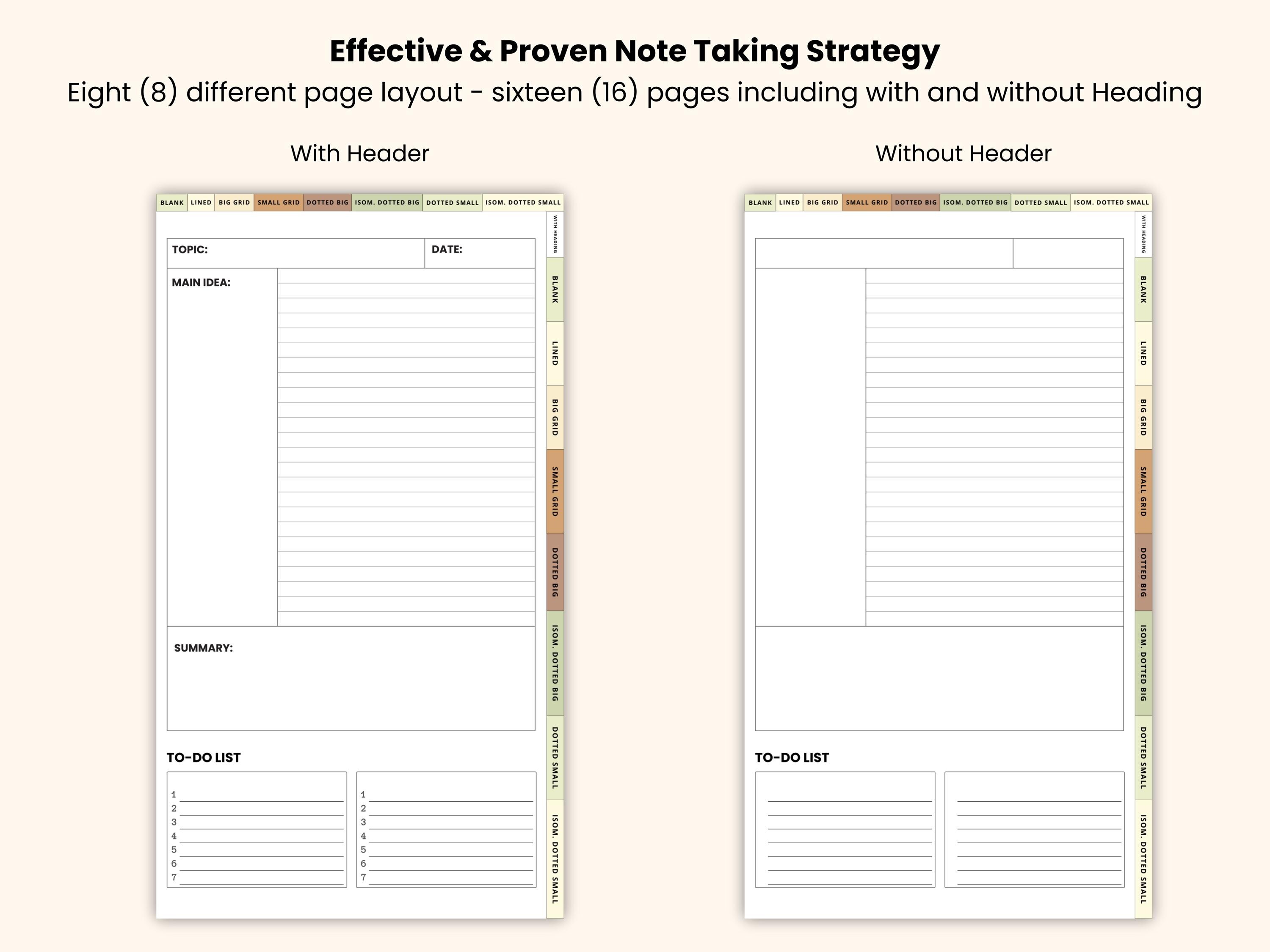 Cornell Notes Template for Remarkable Paper Pro Move Device ...