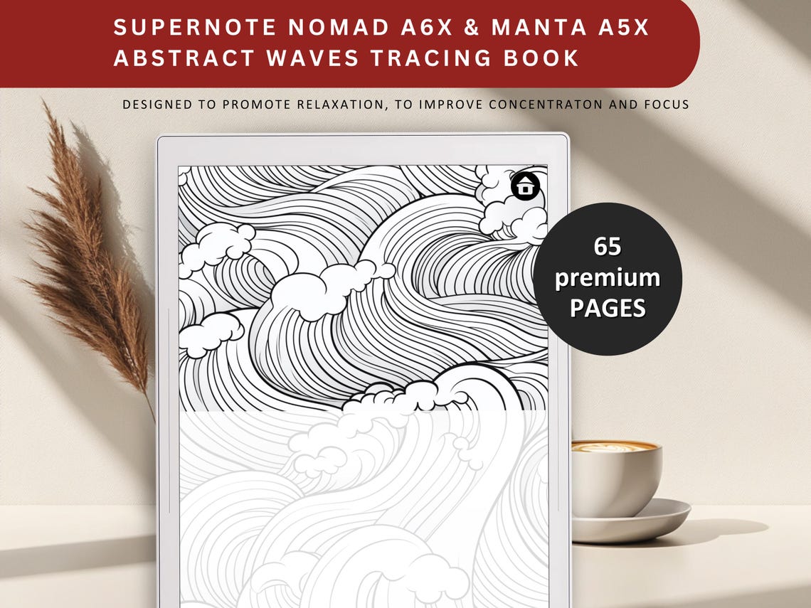 Supernote Abstract Wave Tracing Book Template (PDF) - Etsy