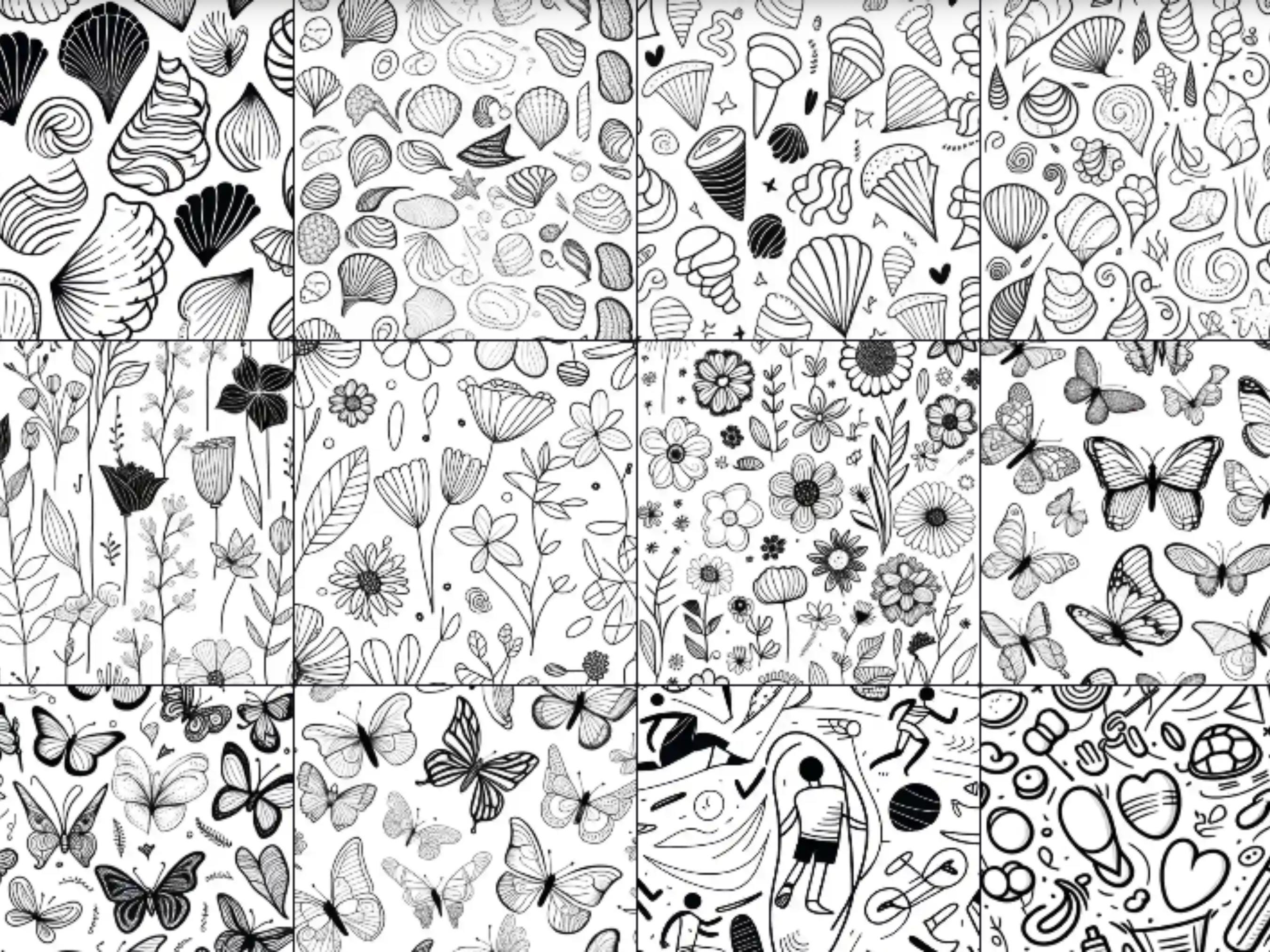 Bundle of Doodle Coloring Tracing Book for Kindle Scribe Colorsoft and ...
