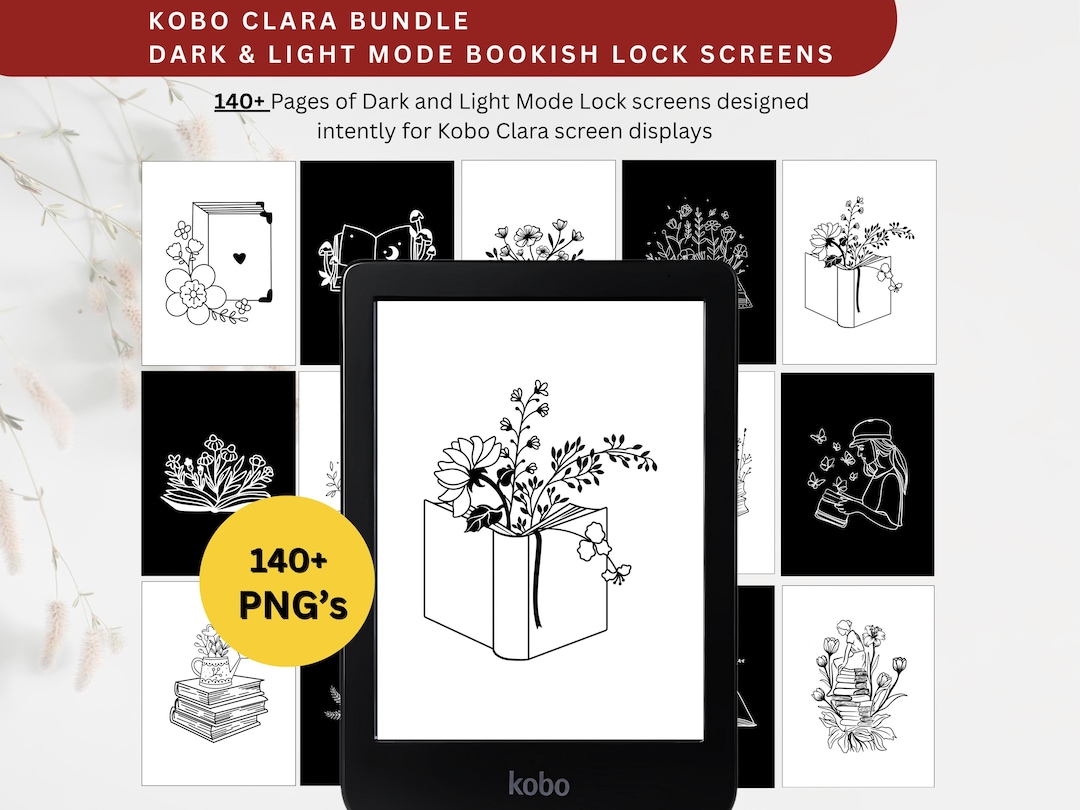 Bookish Bundle Lock Screen for Kobo Clara, Kobo Clara Template, Kobo ...