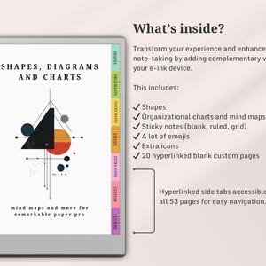 TRACE Shapes and Diagrams for Remarkable Paper Pro Device, Digital ...