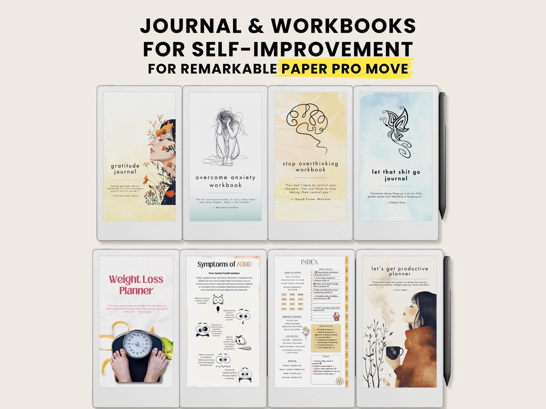 Bestseller Journals and Workbooks Bundle for Remarkable Paper Pro Move ...
