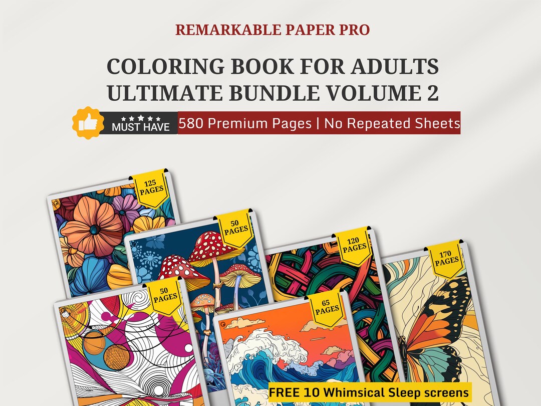 Ultimate Coloring Book Bundle for Remarkable Paper Pro | Mindfulness ...