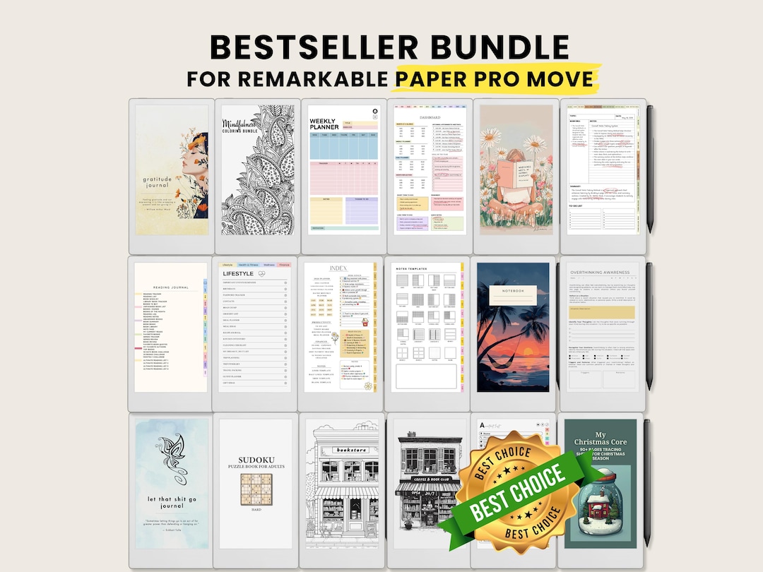 Bestseller Bundle for Remarkable Paper Pro Move ( 19 Templates ...