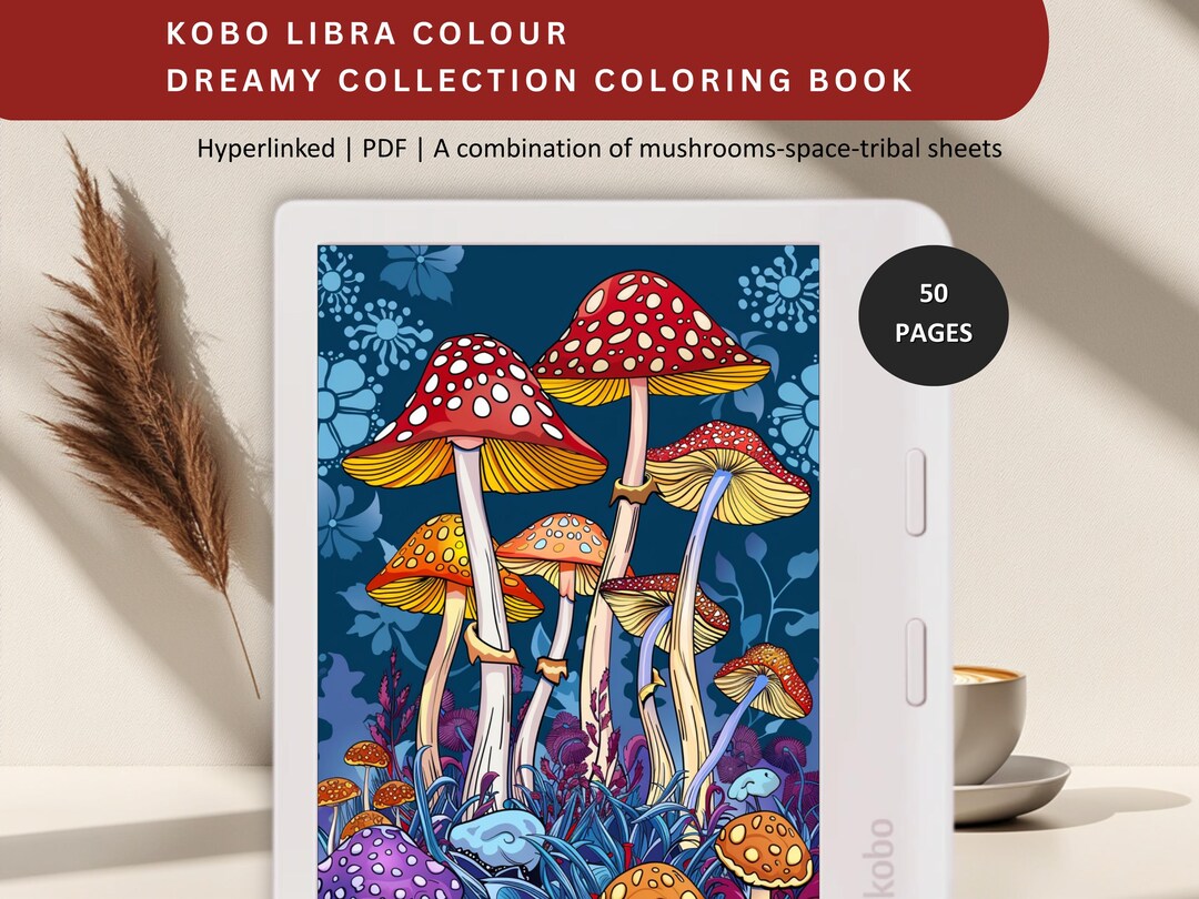 Kobo Libra Coloring Book: Dreamy Mushroom Collection (PDF) - Etsy