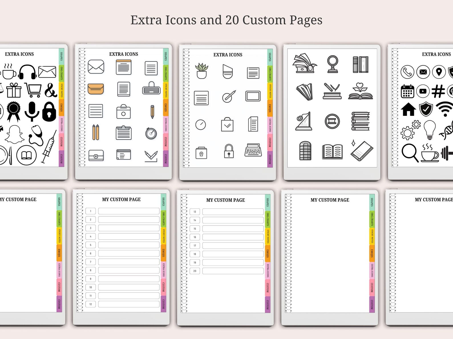 TRACE Shapes and Diagrams for Remarkable Paper Pro Device, Digital ...